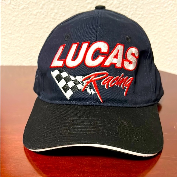 Lucas Oil | Accessories | Vintage Lucas Racing Hat Cap Black White Flag ...